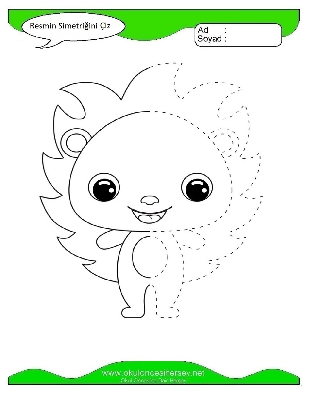Simetrisini Çiz Çalışma Sayfaları