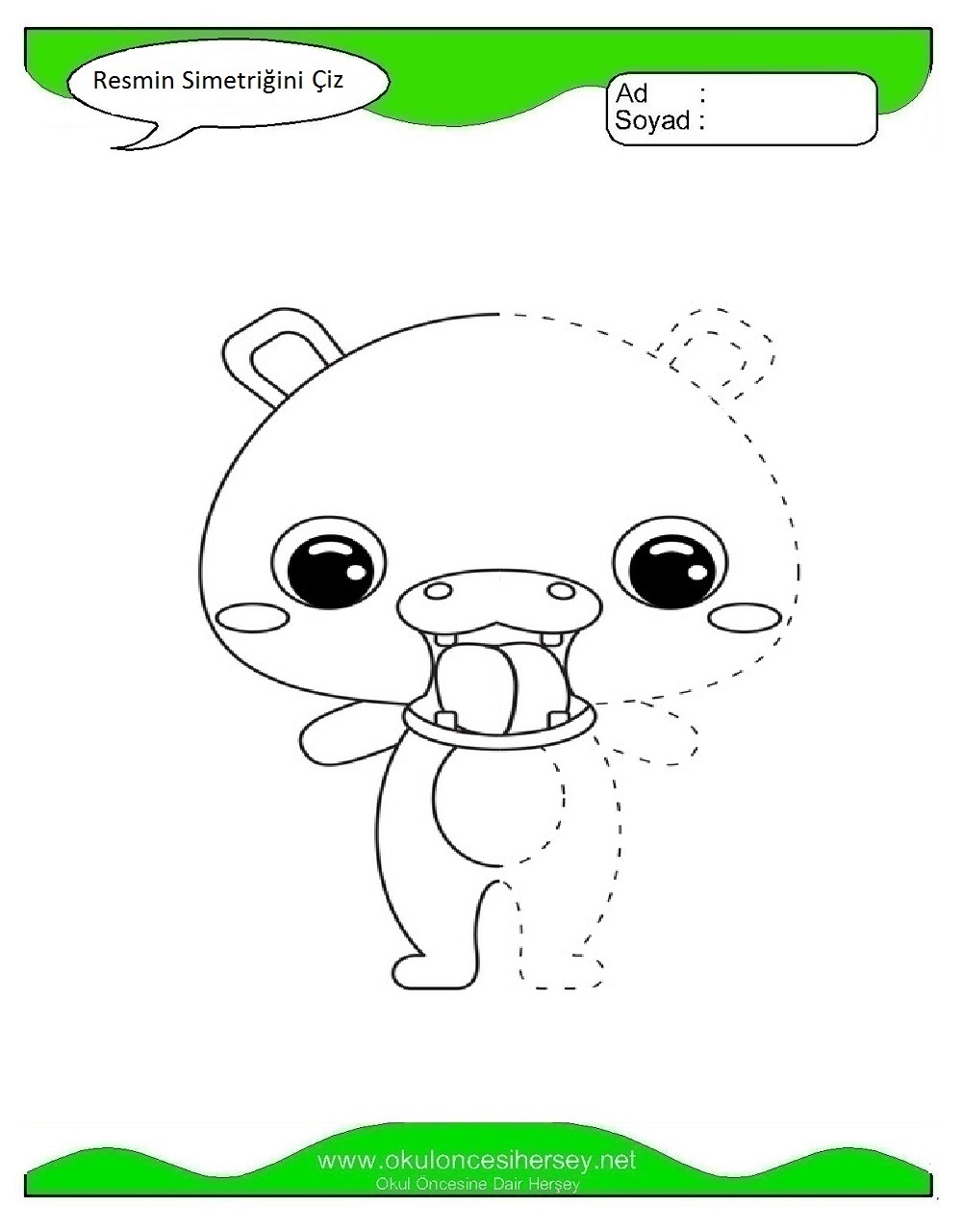 Simetrisini Çiz Çalışma Sayfaları