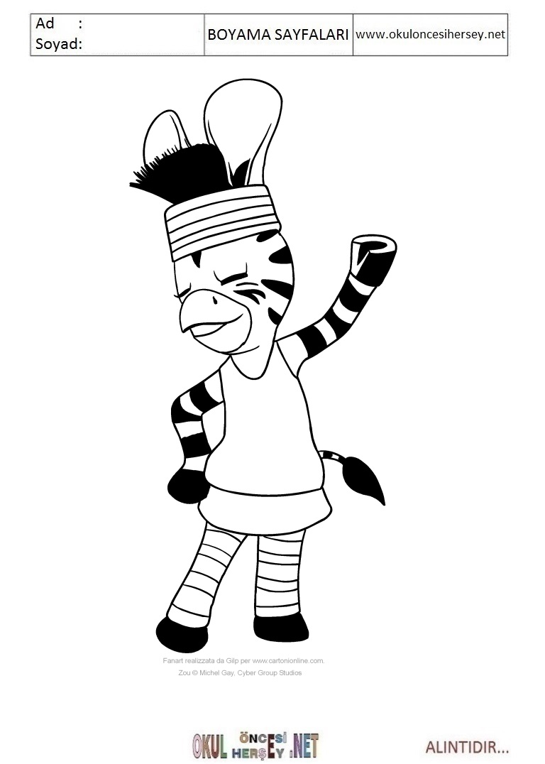 zebra-zou Boyama Sayfaları