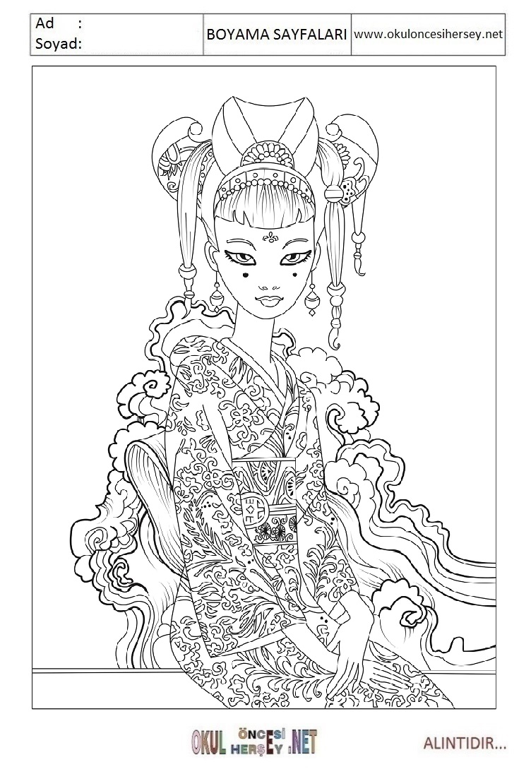 Japonya Boyama Sayfaları