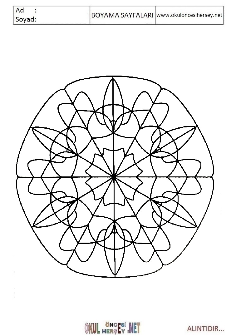 Mandala Boyama Sayfaları