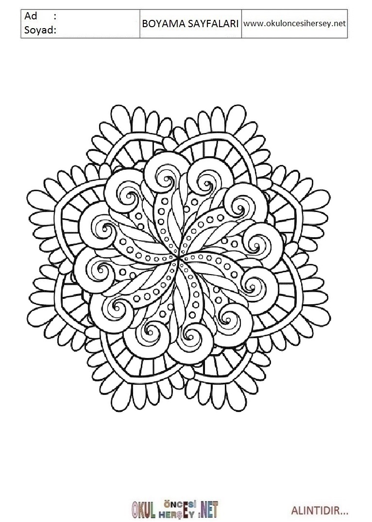 Mandala Boyama Sayfaları