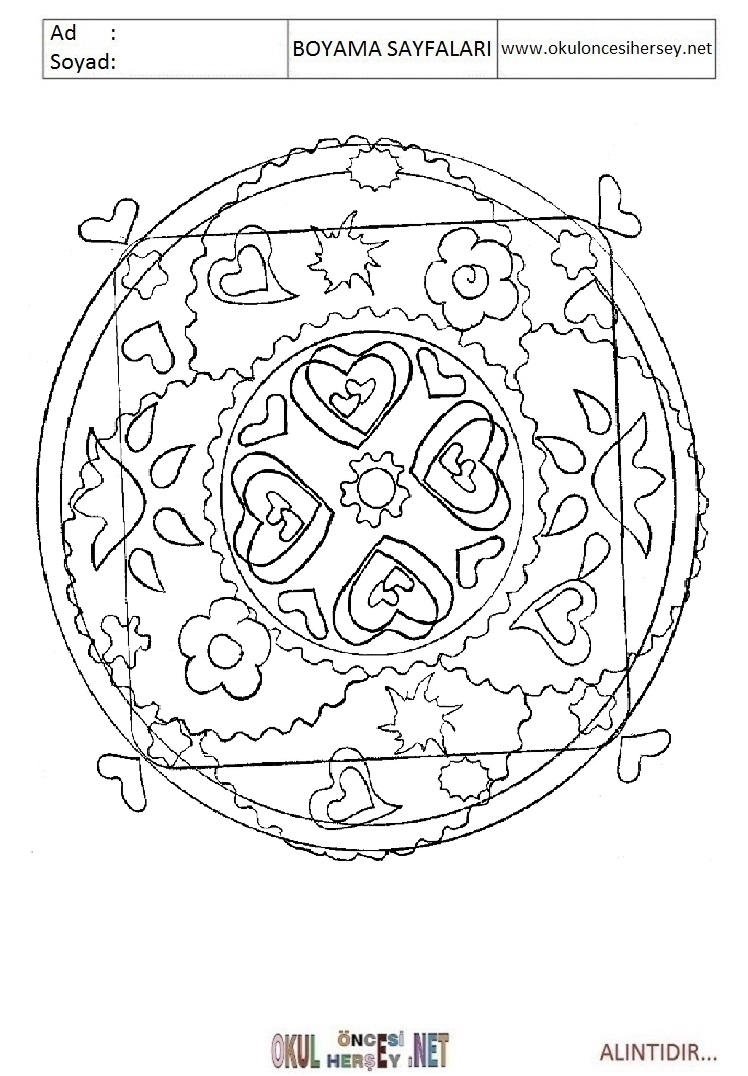 Mandala Boyama Sayfaları