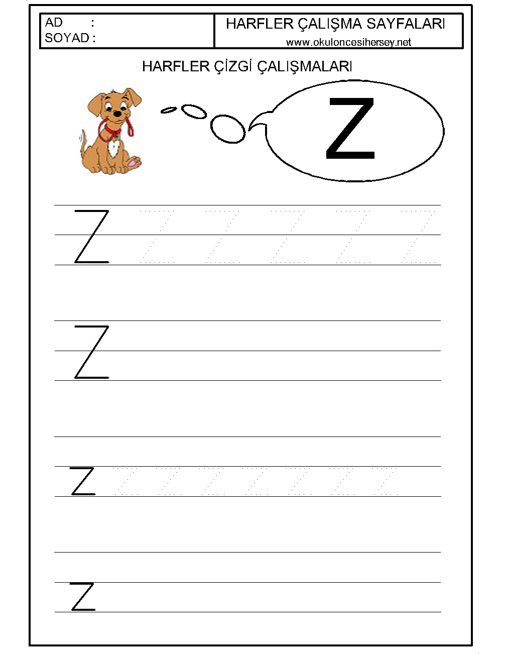 HARFLER ÇİZGİ ÇALIŞMALARI